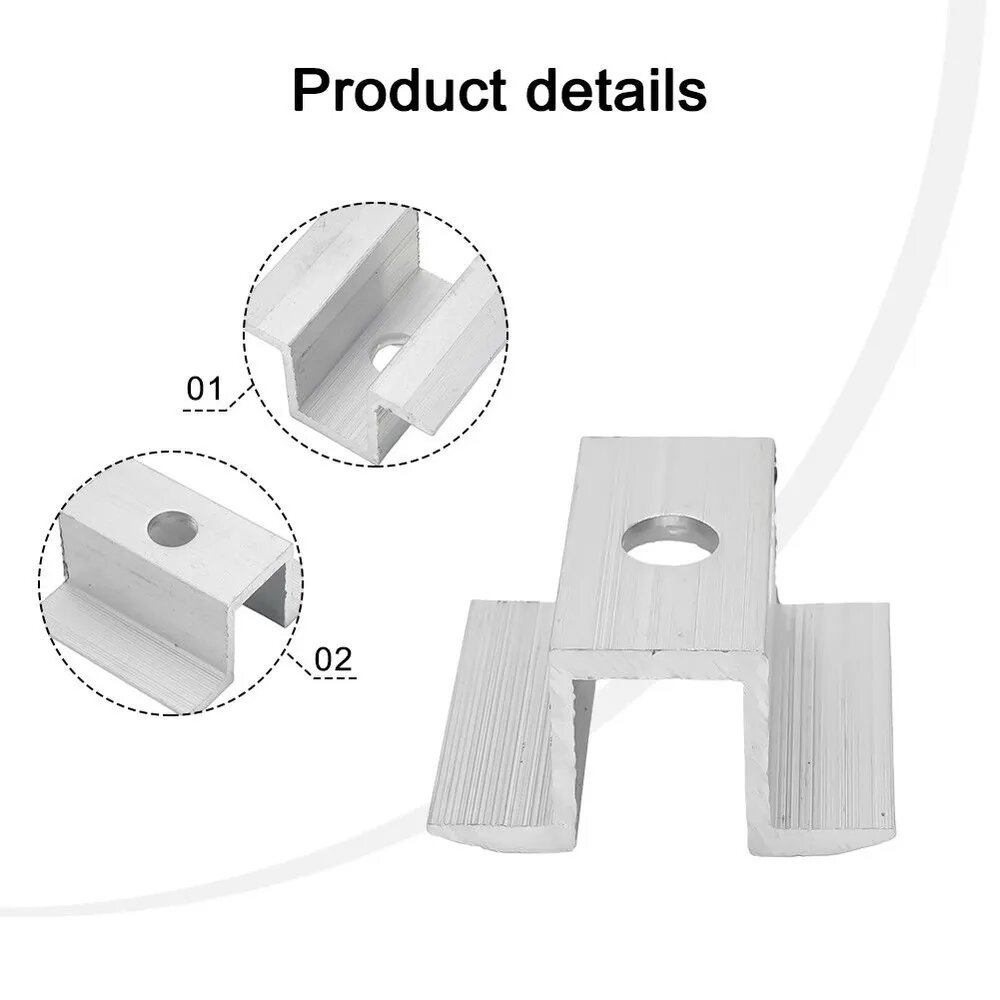 OZ-WDWM-10 шт. средний зажим для солнечных батарей PV для рамы из алюминиевого сплава, солнечная панель 25-50 мм для большинства рамных модулей, аксессуары
