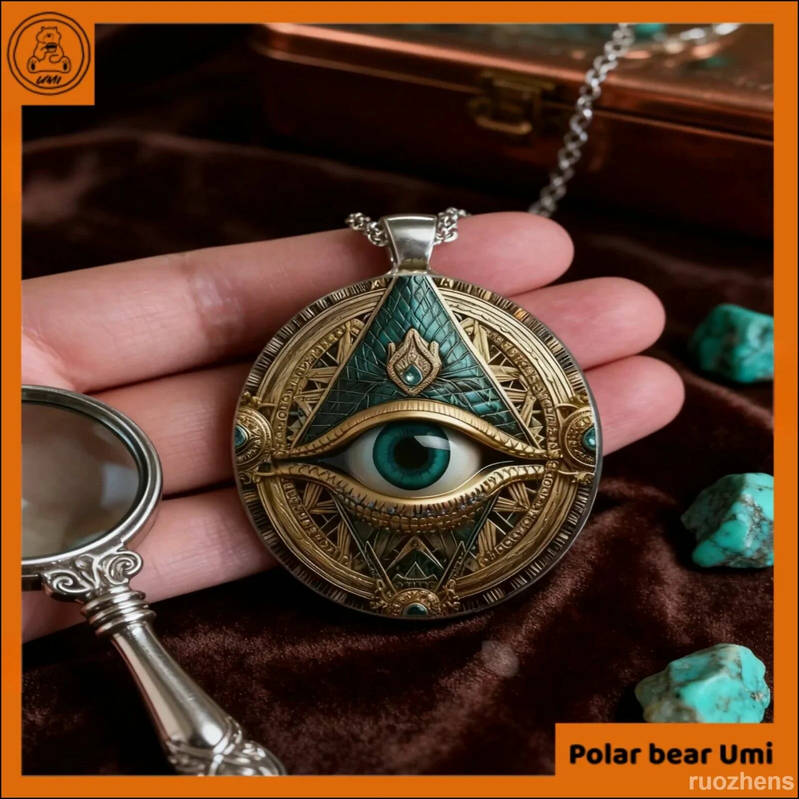Защитный амулет Всевидящее Око, эксклюзивный оберег от сглаза для привлечения удачи и богатства, ожерелье 30 на 40 мм