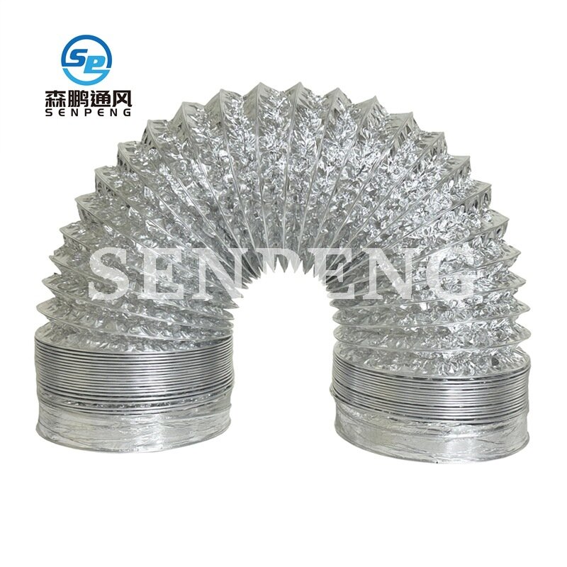 200мм 8inch Двухслойная Утолщенная Серебряная Прочная Вытяжка Алюминиевая Фольга Выхлопная Труба Оборудование для Кондиционирования Алюминиевая Фольга Труба