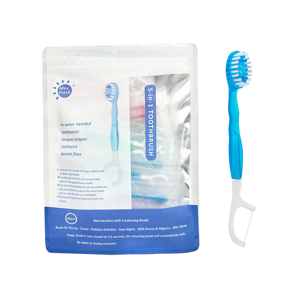 Одноразовая мини-взрывная зубная щетка с бусинами, многофункциональная зубная нить, свежее дыхание, очистка полости рта, портативная зубная щетка для путешествий, оптовая продажа