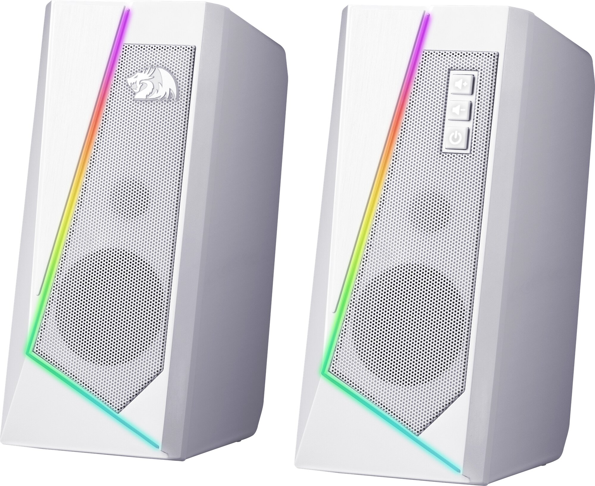 Акустика Redragon Anvil (белый), фронтальные колонки, подсветка, USB