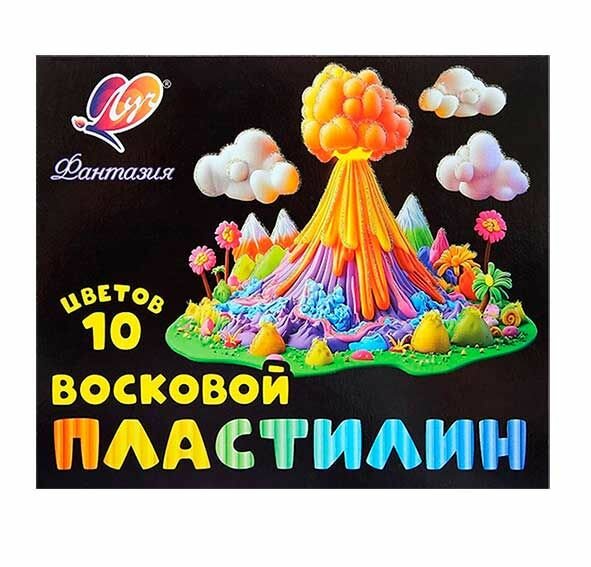 Пластилин Луч Фантазия, 10 цветов, 150 г, мягкий, восковый