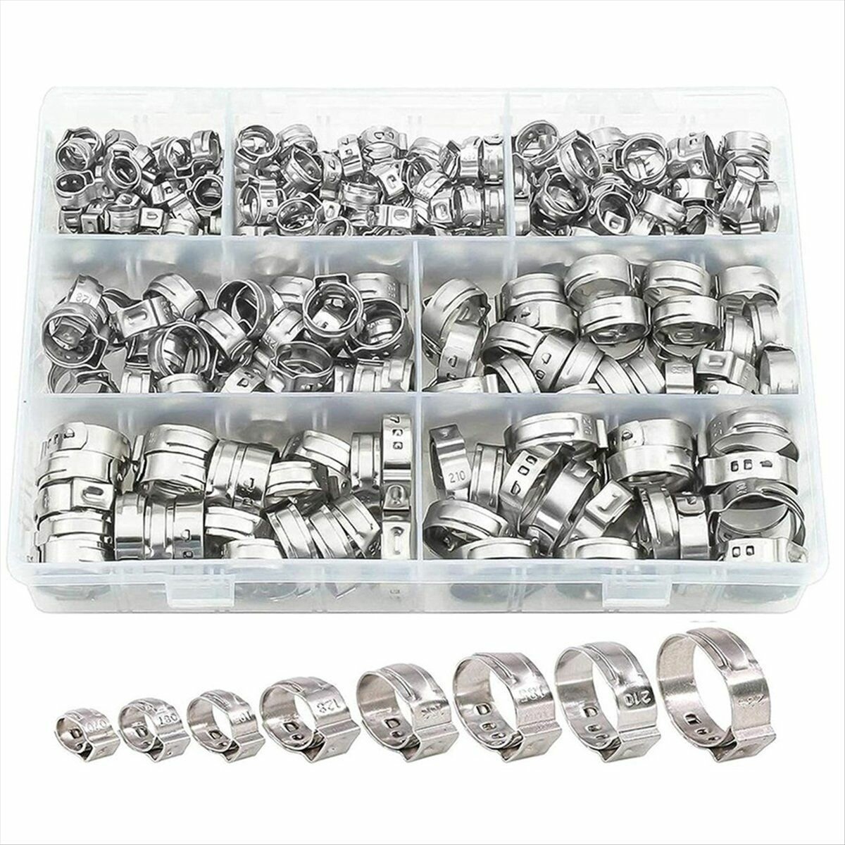 131 шт. хомутов с одним ушком, бесступенчатые хомуты для трубной арматуры