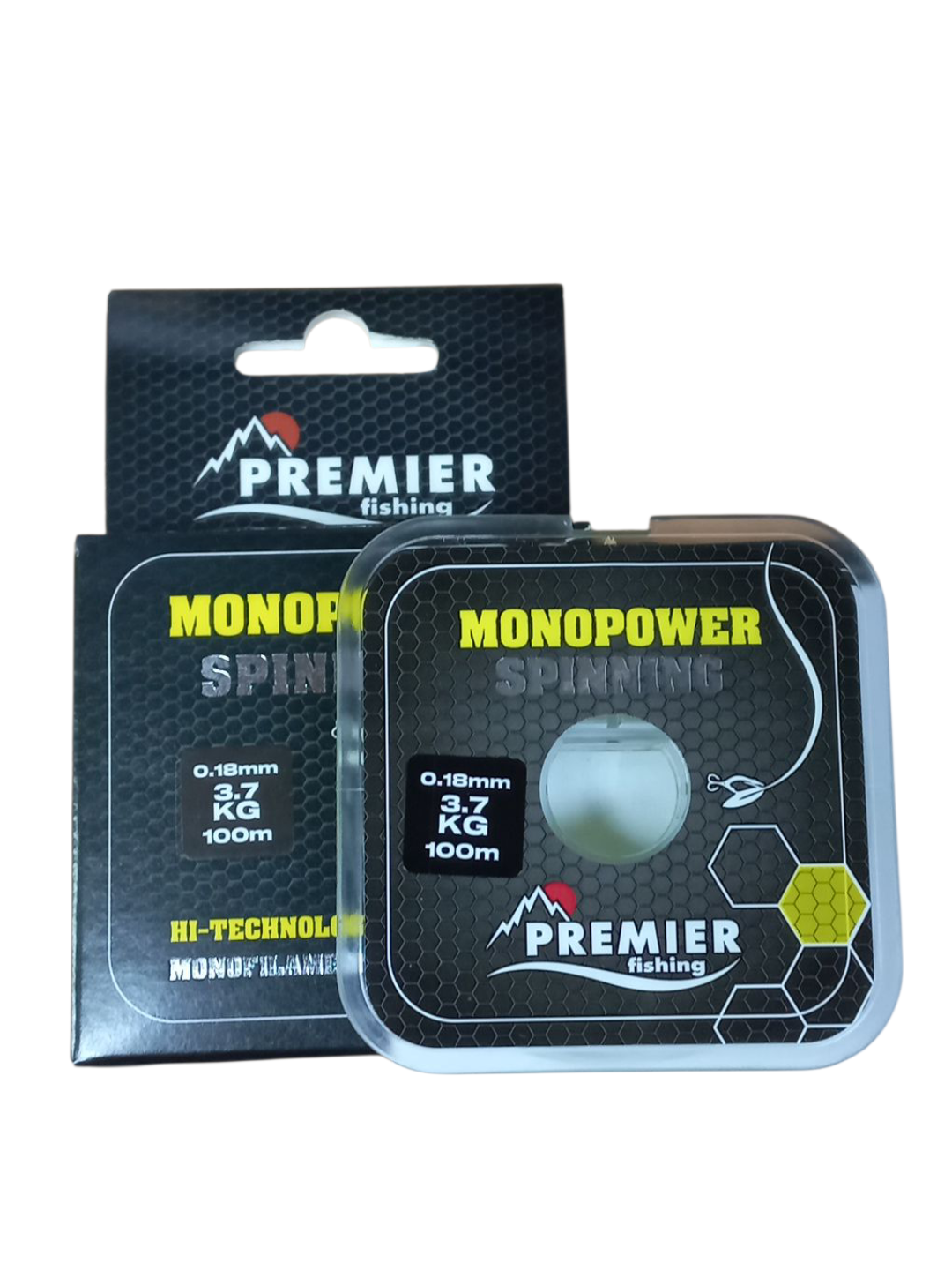 Леска MONOPOWER SPINNING 0,18mm/100m F.Yellow Nylon (PR-MS-Y-018-100) Premier Fishing