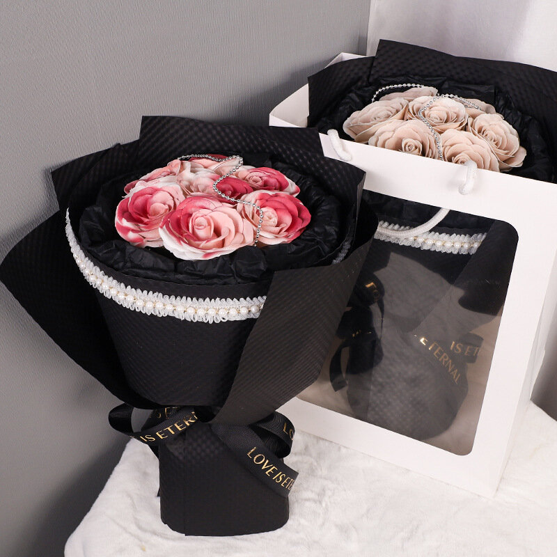 2026 День учителя День святого Валентина Букет вечных роз Искусственный цветок Готовый мыльный цветок Подарок на фестиваль Циси Подарок для киоска