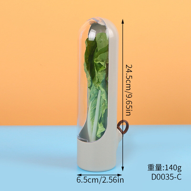 Контейнер для зелени для хранения в холодильнике, герметичная крышка, прозрачный и серый,24*6.5cm