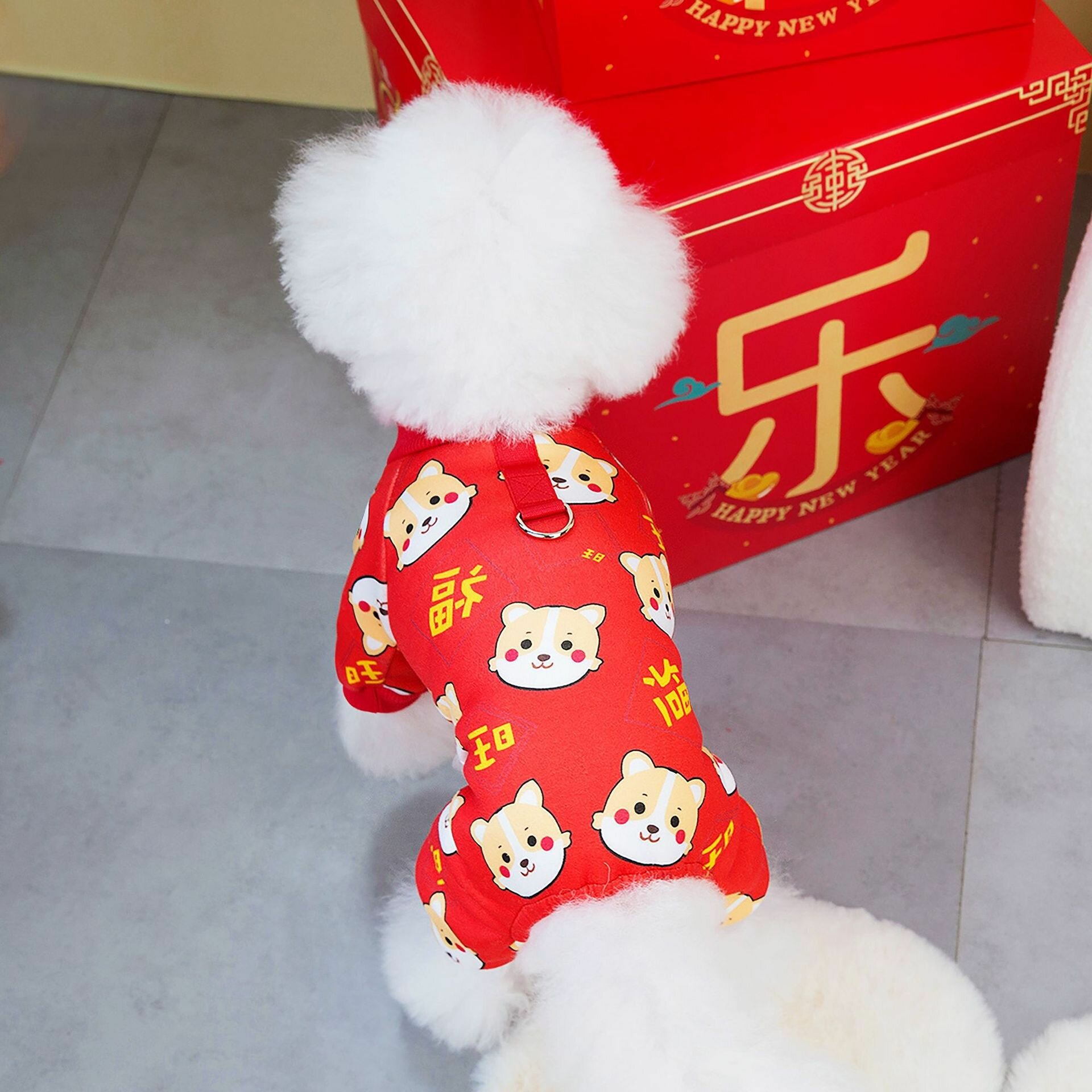 Одежда для домашних животных осень-зима, новые собачьи наряды, новогодний костюм, одежда для четвероногих, флис 23 Фу Ван, новогодний наряд