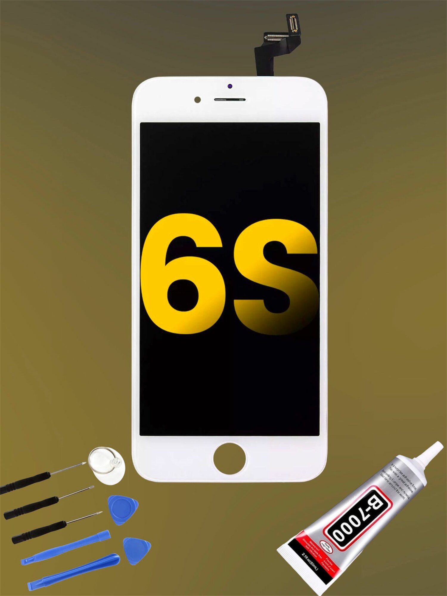 Дисплей для iPhone 6S белый с тачскрином + клей