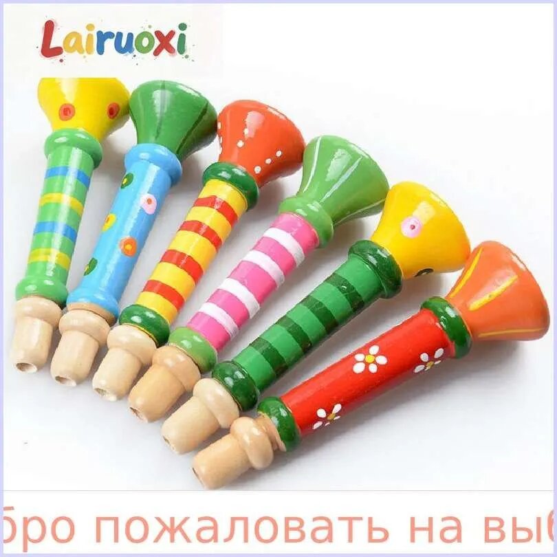 Деревянная дудочка для малышей - развивающая игрушка, музыкальный инструмент для детей от 12 месяцев