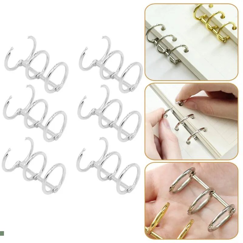 6 шт. серебряные железные кольца для переплета книг, замена металлических коробок для скрапбукинга и фотоальбомов