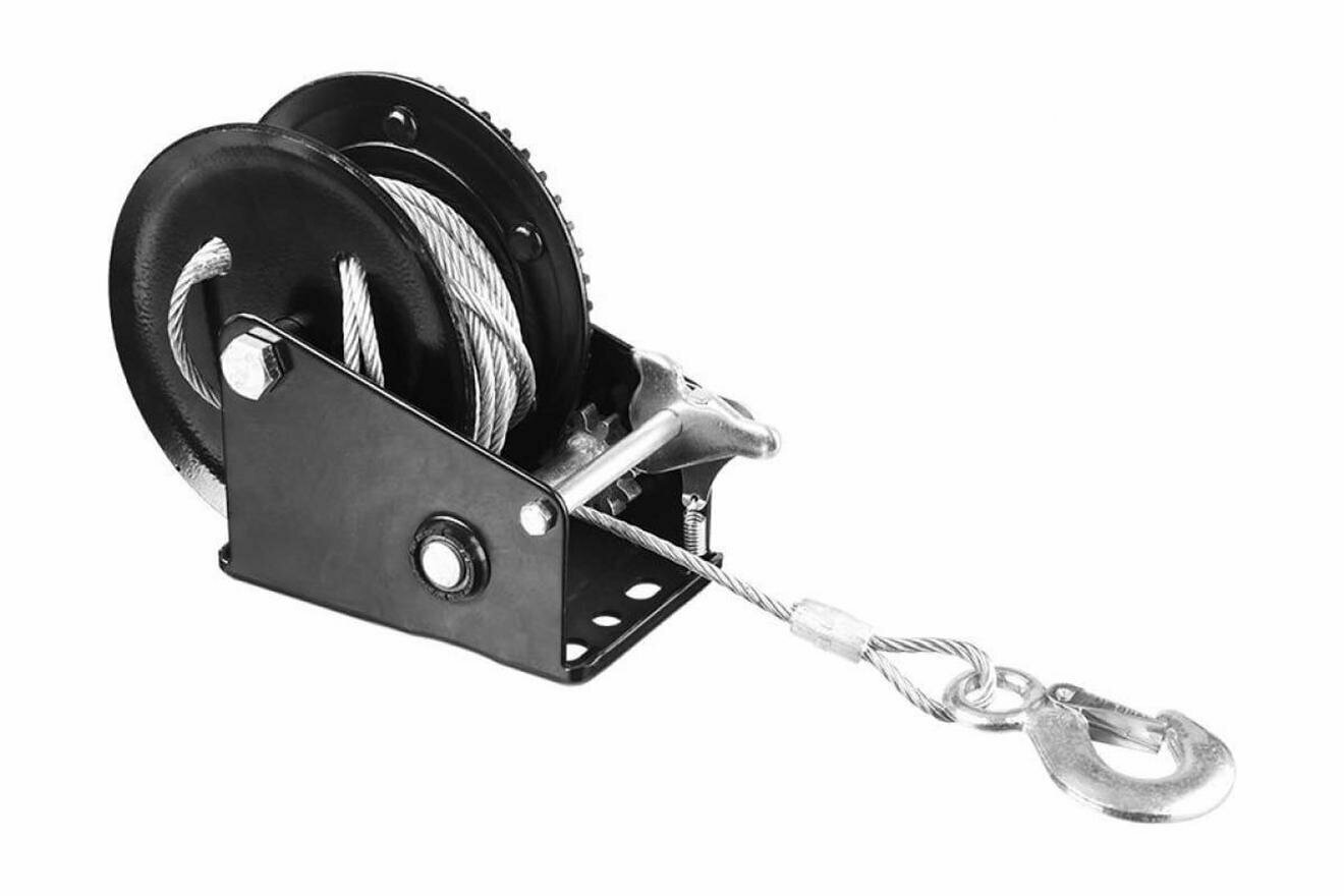 STAYER MAXPull, 0.9т, 8 м, Ручная барабанная тросовая лебедка