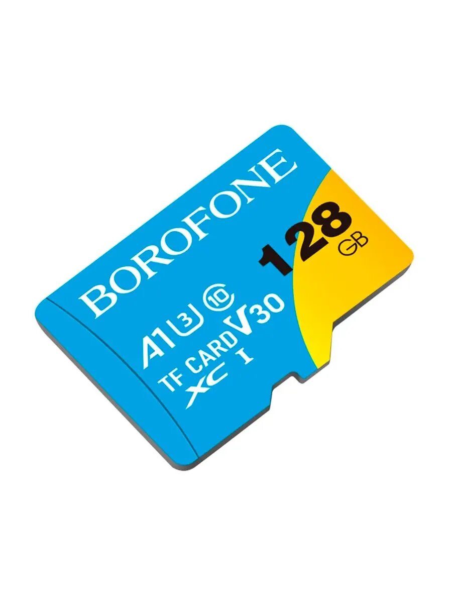 Карта памяти Borofone Micro SD, 128Gb (U3, V30, A1, класс 10) для камеры наблюдения, видеокамеры или видеорегистратора
