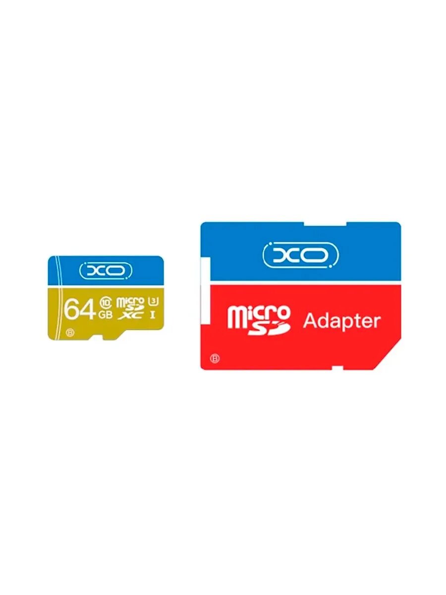 Карта памяти XO Micro SD New (с адаптером), 64Gb (U3, класс 10) для смартфона, регистратора или фотоаппарата