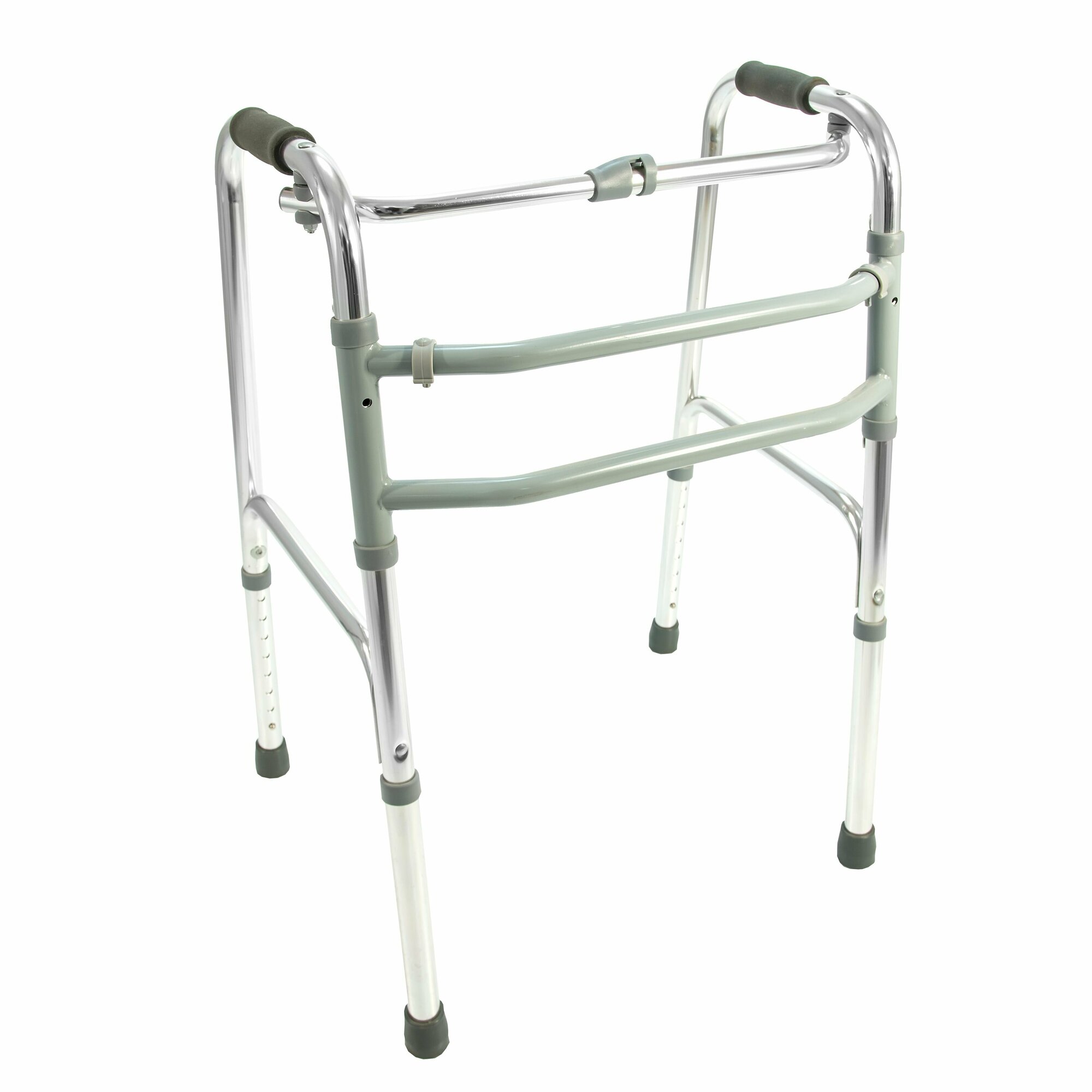 Ходунки Мега-Оптим с регулировкой высоты для взрослых и пожилых FS915L складные серебристые для инвалидов