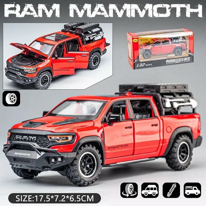 DIECAST CAR 1/32 Коллекционная металлическая машина Dodge RAM MAMMOTH Pickup Car Игрушечная машина