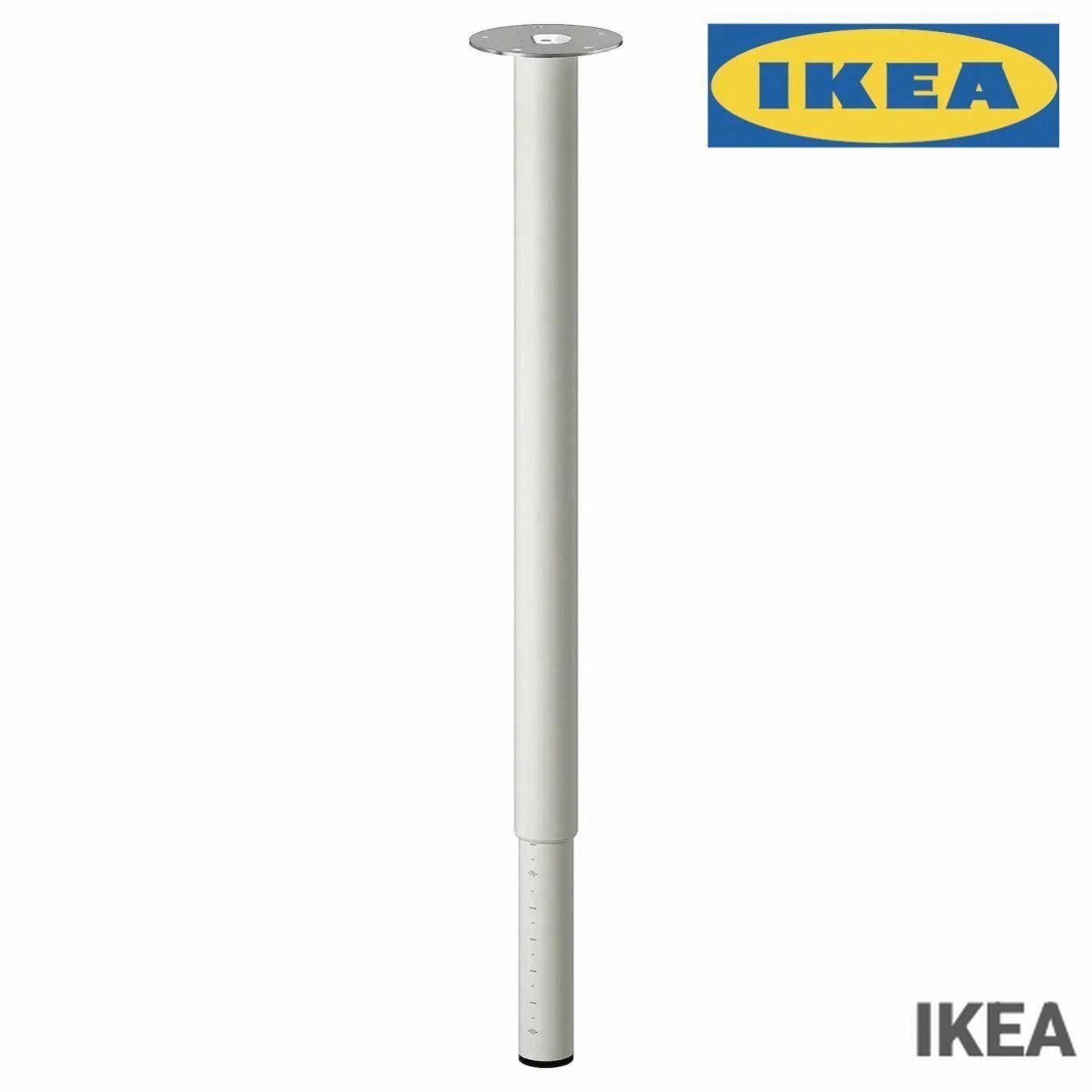 Ножка для столешницы опора телескопическая икеа OLOV металлическая регулируемая 1шт белый