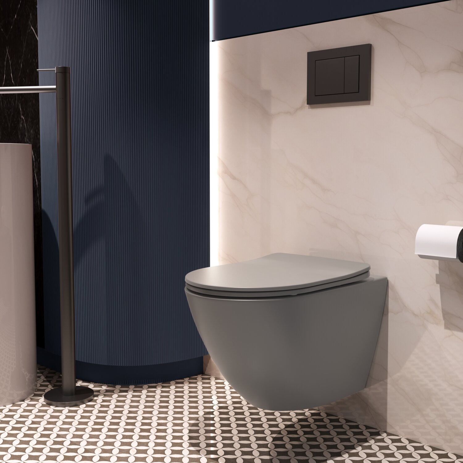 Подвесной унитаз Vincea Globo VT1-14STMG с ультратонким soft-close сиденьем, серый матовый