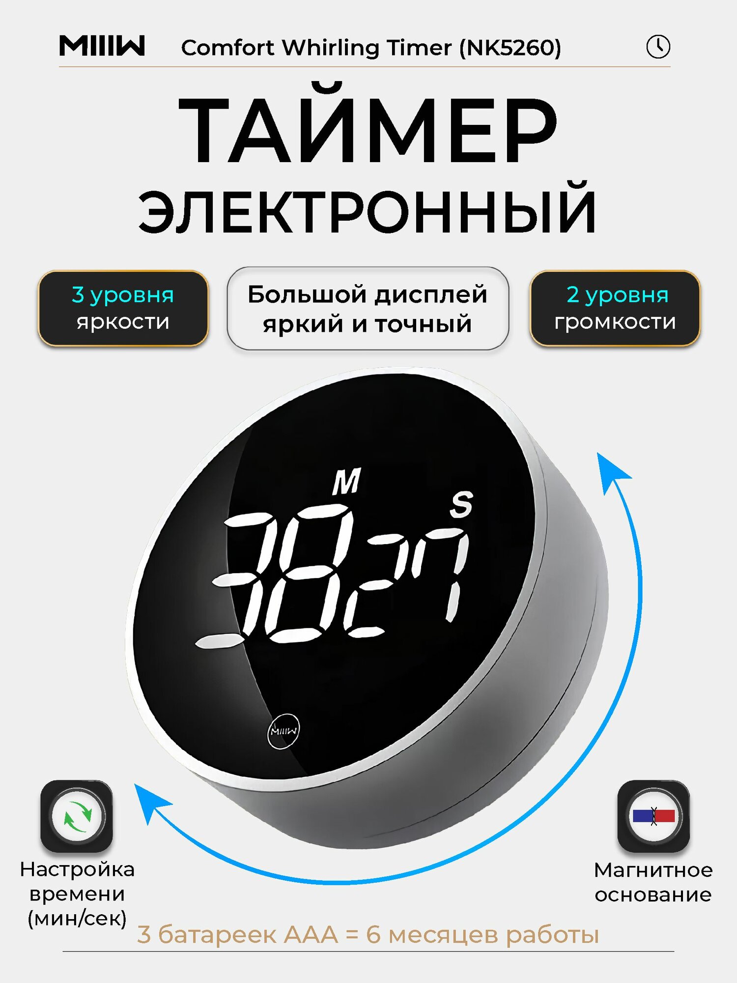 Таймер MIIIW Comfort Whirling Timer (NK5260)