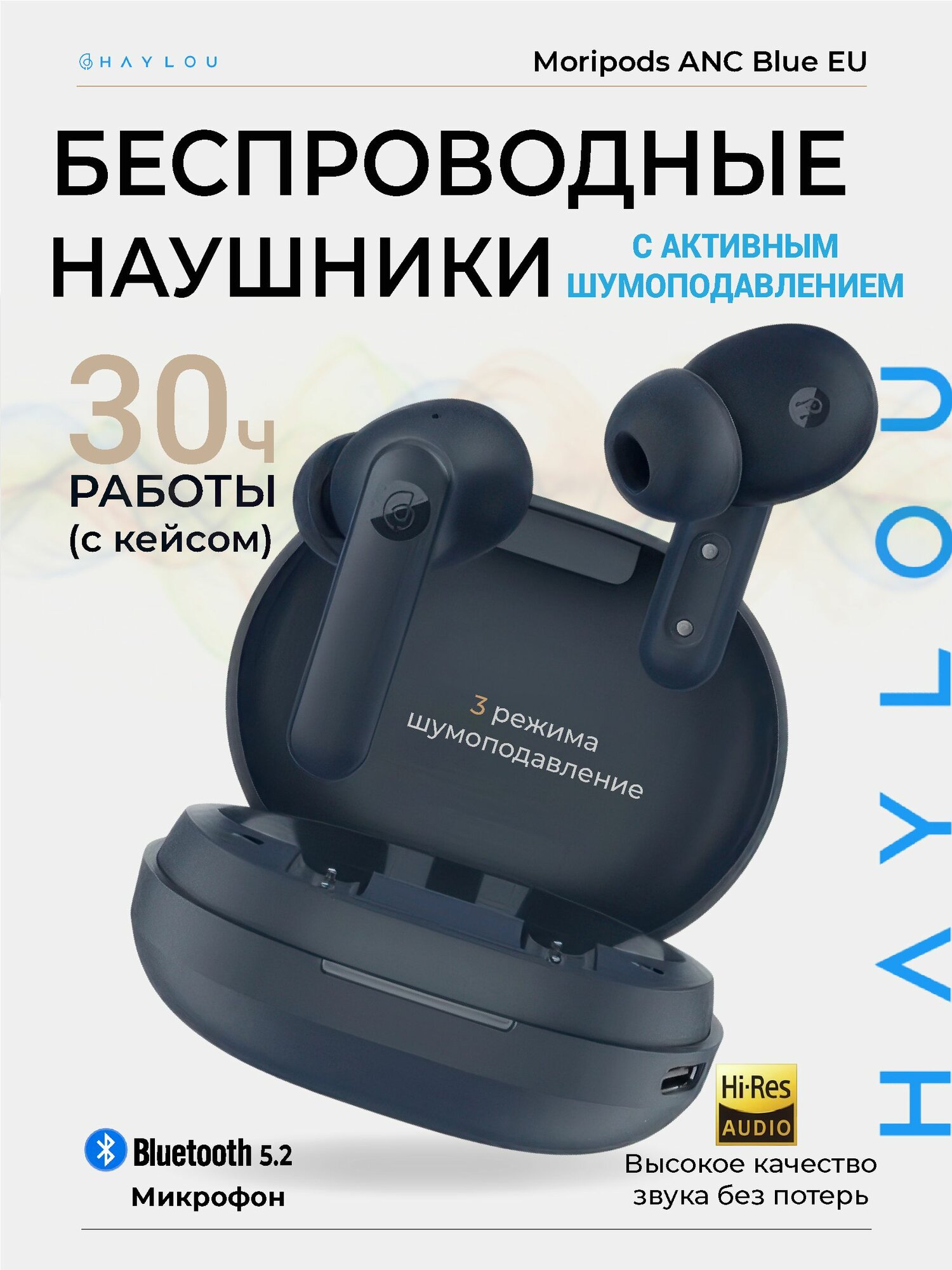 Беспроводные наушники HAYLOU Moripods ANC Blue EU