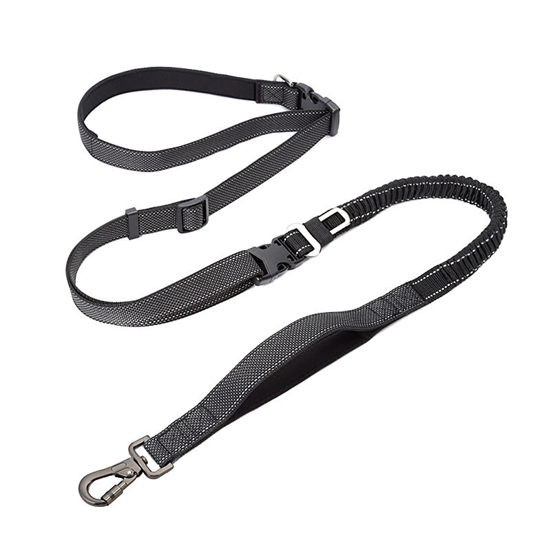 Кросс-бордерные товары для домашних животных, светоотражающий поводок для ночного бега, многофункциональный поясной тяговый поводок, кроссбоди поводок для выгула собак, поводок для безопасности в автомобиле