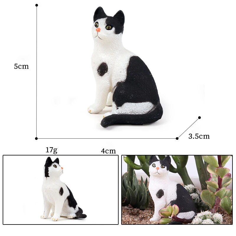 Миниатюрная фигурка кошки ПВХ, Белый, Цвет: 2