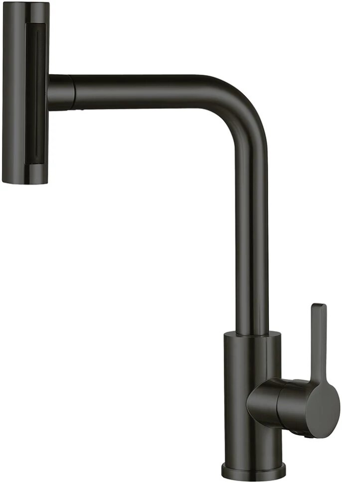Смеситель для кухни Zorg SH 093 PVD GRAFIT с выдвижным изливом, графит