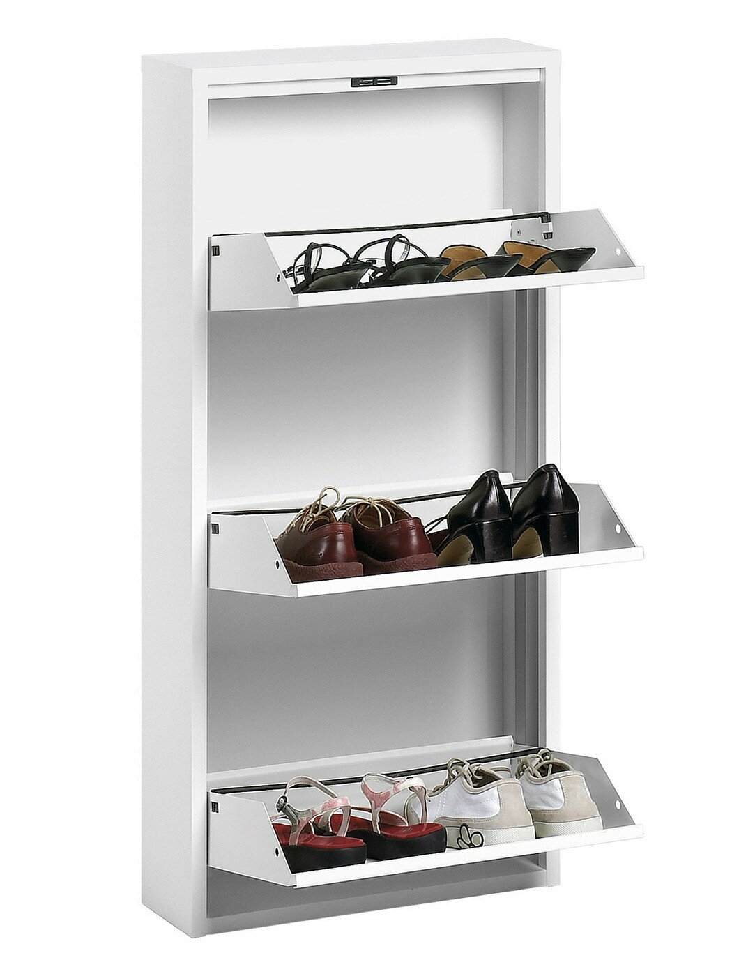 Тумба для обуви La Forma Zapatero, металл, белая, 50х15х103см, 3 отделения