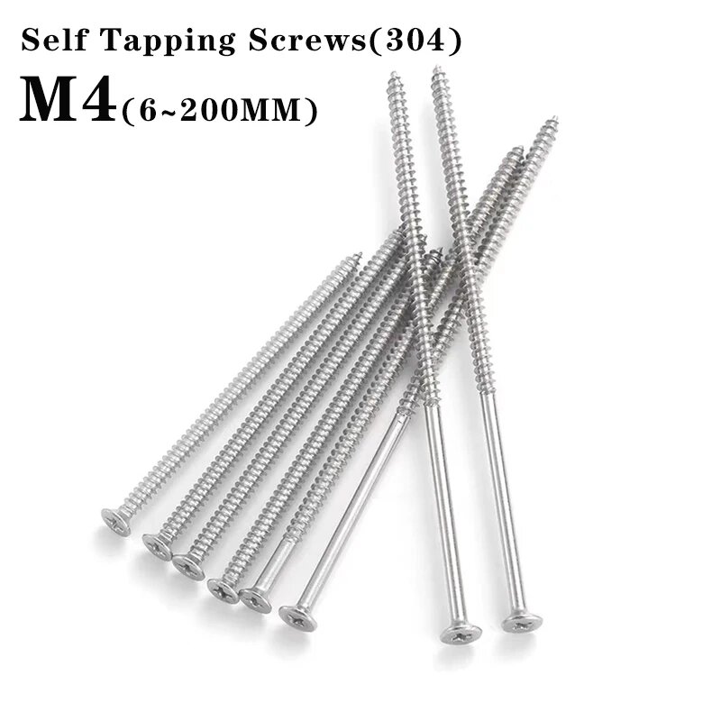 Винты саморезы нержавеющая сталь 304 М4 6-200мм 5-50шт M4x120(5pcs)