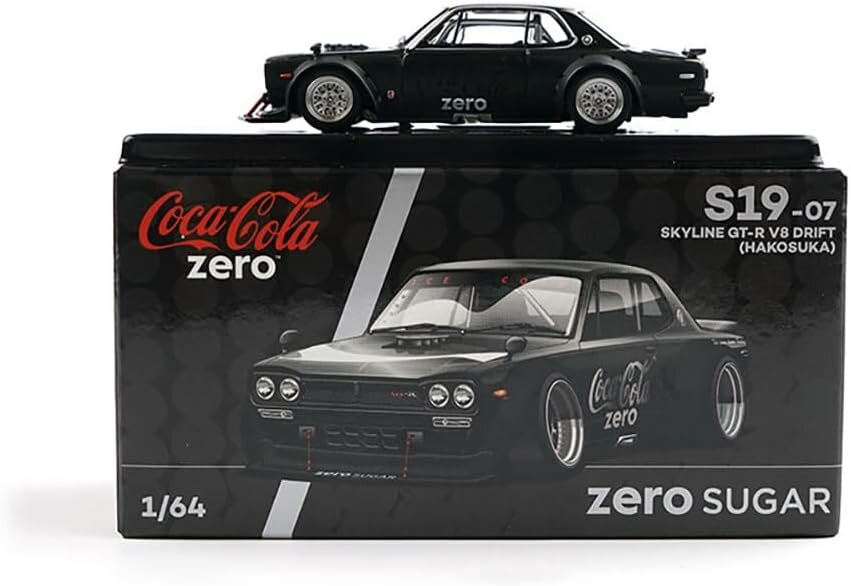 POP RACE x Xcartoys Nissan Skyline GT-R V8 Drift (Hakosuka) Black (S19-07) - коллекционная машинка