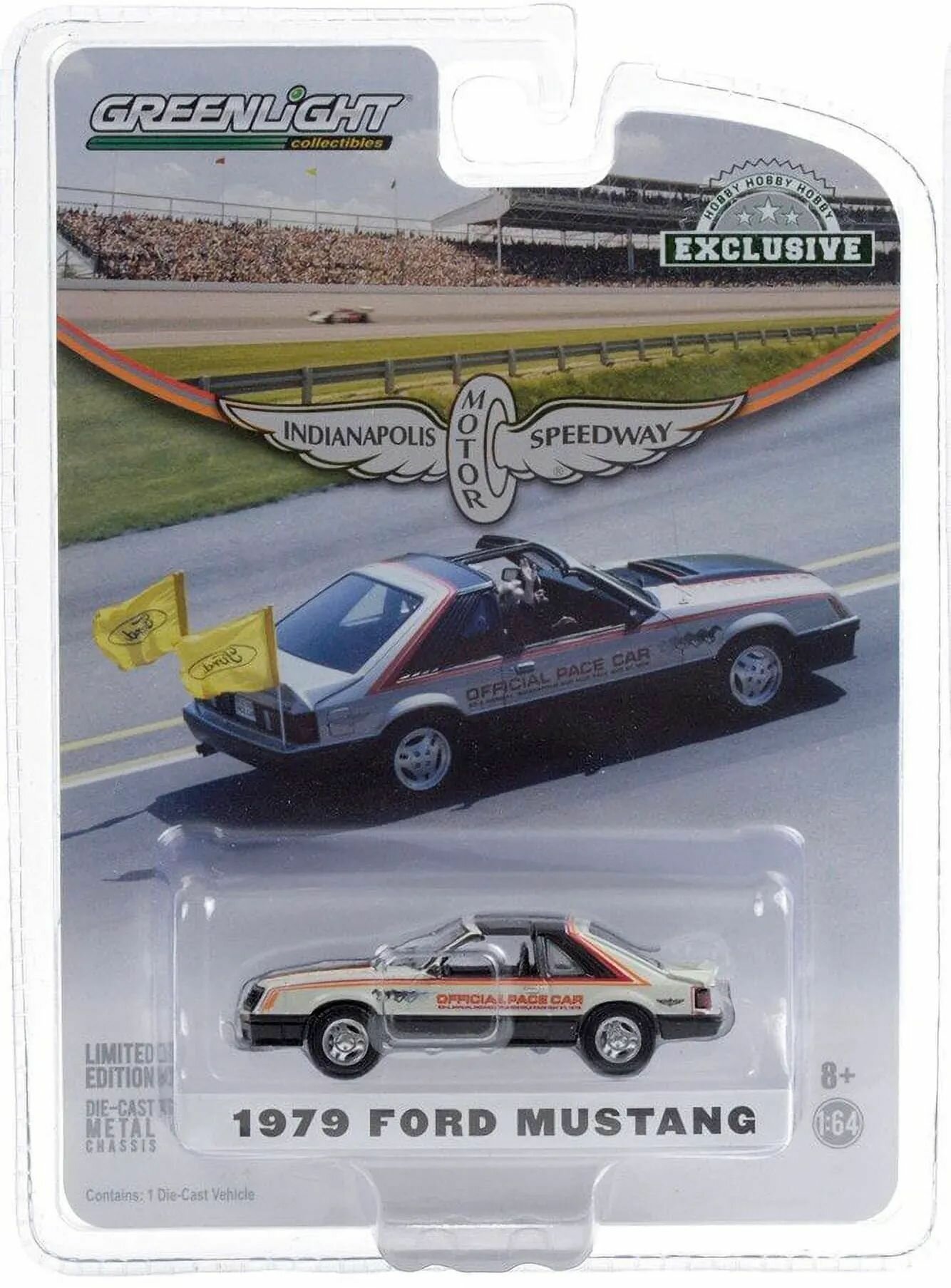 Коллекционная Premium машинка Greenlight 1979 Ford Mustang Official Pace Car 63rd Annual Indianapolis 500 Mile Race (Hobby Exclusive Series)