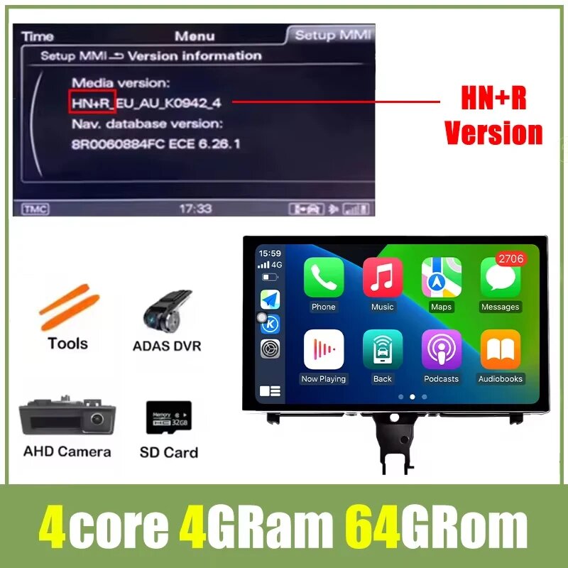 9-дюймовый для Audi A6 C7 A7 2012-2018 плеер автомобильный радиоприемник Android 15 HNR 4G 64G C D