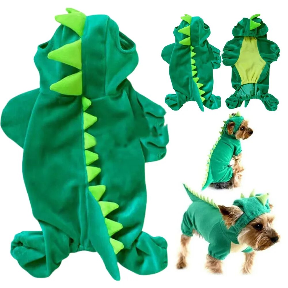 Костюм для собак "Динозавр Т-рекс", С капюшоном, для мелких и средних пород