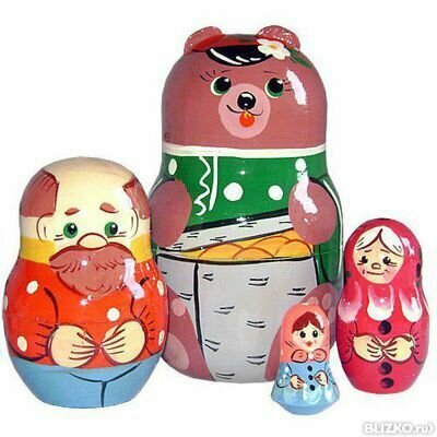 Матрешка "Маша и медведь" 4 перс. (РНИ)