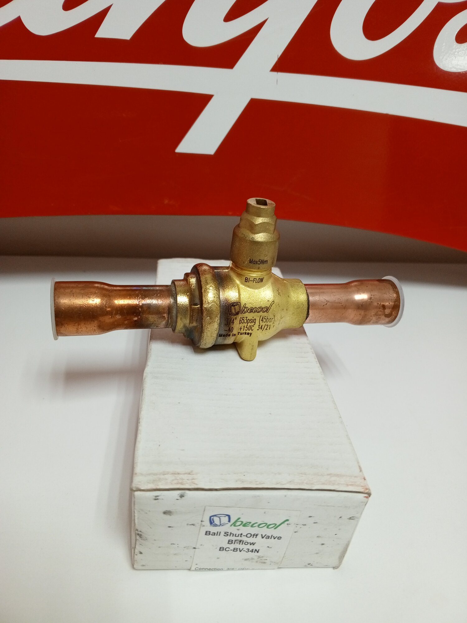 Вентиль шаровый Becool BC-BV-34, 3/4", для холодильных систем