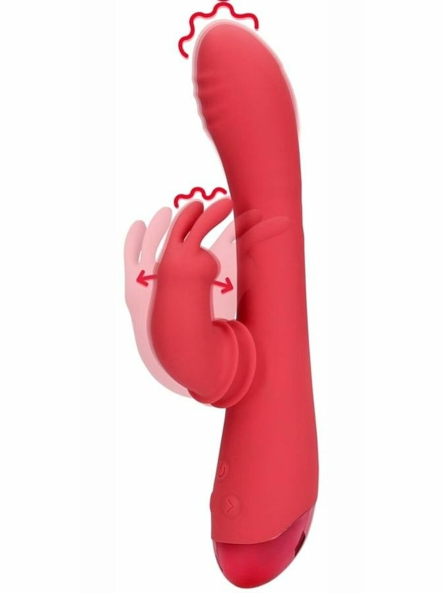 Вибратор с функцией проминания, танцующий кролик Shots Swinging Rabbit G-Spot Vibrator , красный