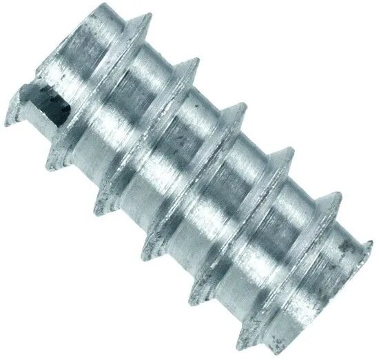 Муфта (гайка) мебельная резьбовая М3х8 DIN 7965, рампа, оцинкованная сталь (набор 20 шт.) Крепком