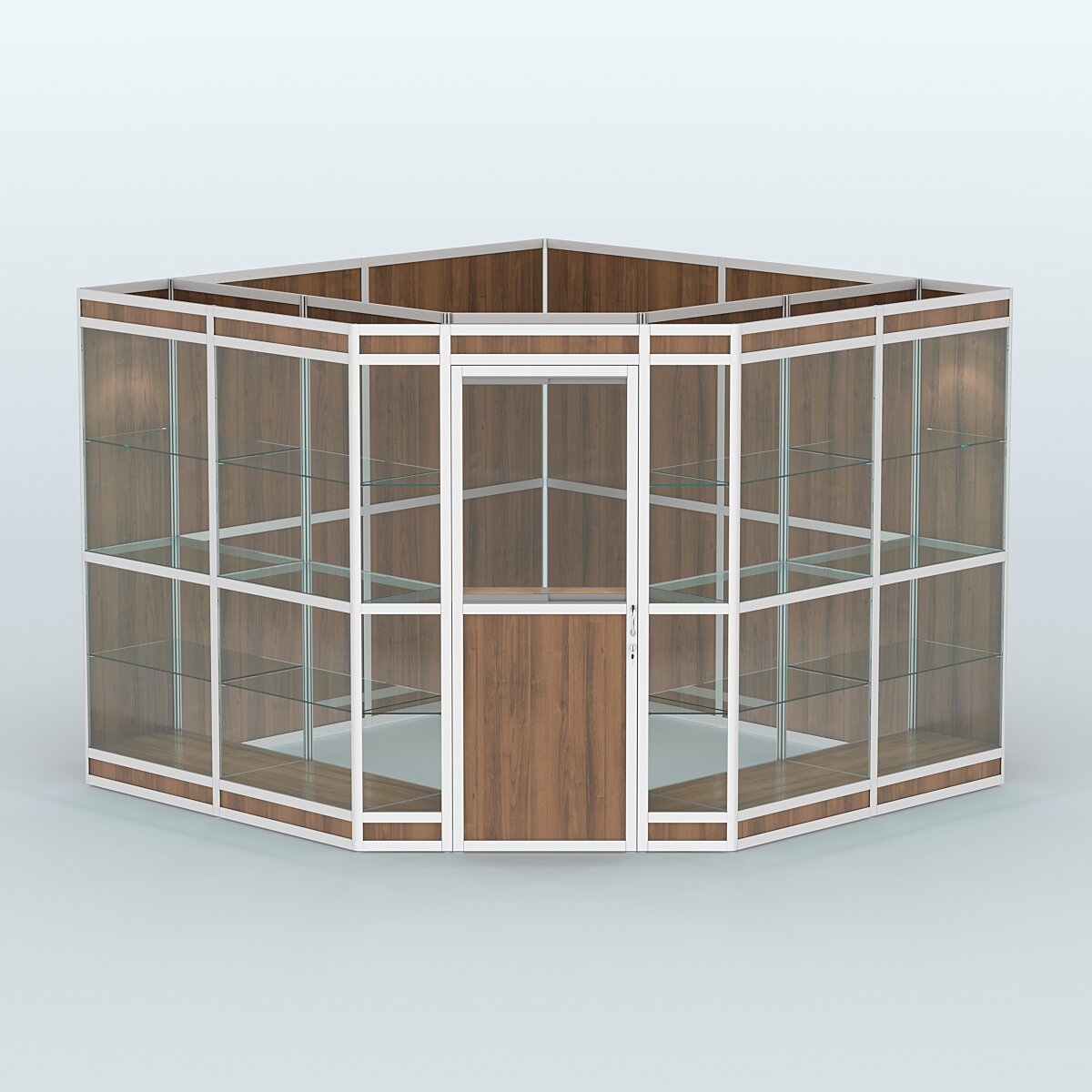 Павильон из профиля угловой №8в (9 кв. м), Орех