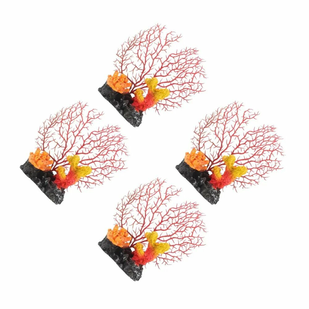 Набор из 4 смоляных кораллов для оформления аквариума и домашнего декора