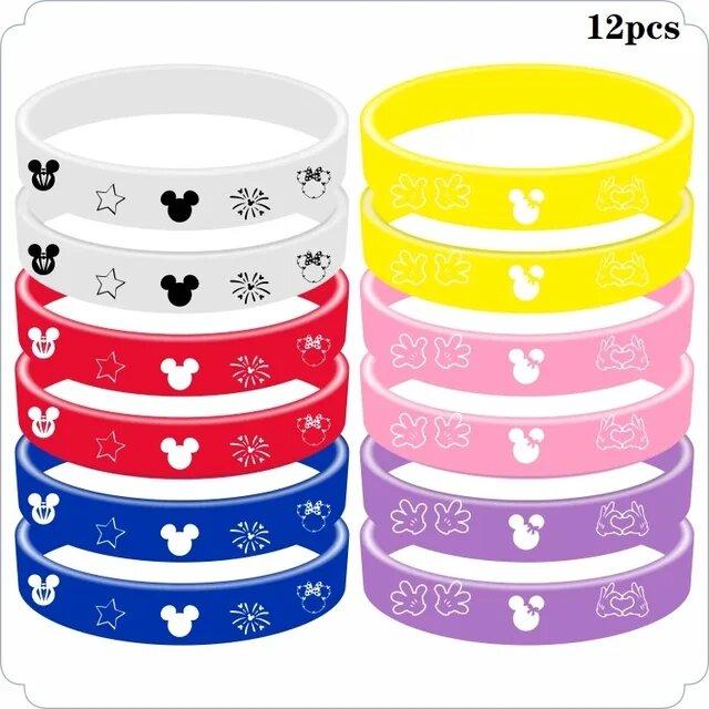 Силиконовый браслет Disney Spider-Man с изображениями Минни и Микки Маус, эластичный браслет, фитнес-трекер, подарок на день рождения для ребенка.