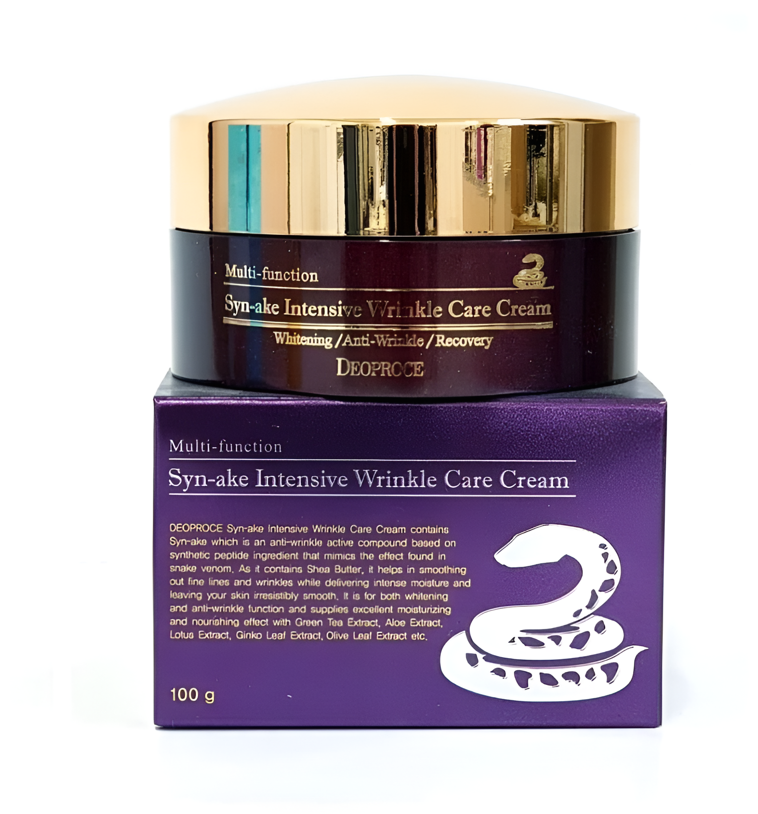Крем для лица со змеиным ядом, Deoproce Syn-Ake Intensive Wrinkle Care Cream, 100 мл, 100 г