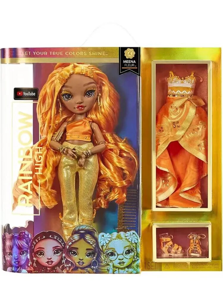Кукла Rainbow High 4 series Meena Fleur (Saffron Gold) - Рейнбоу Хай 4 Серия Мина Флер, 578284