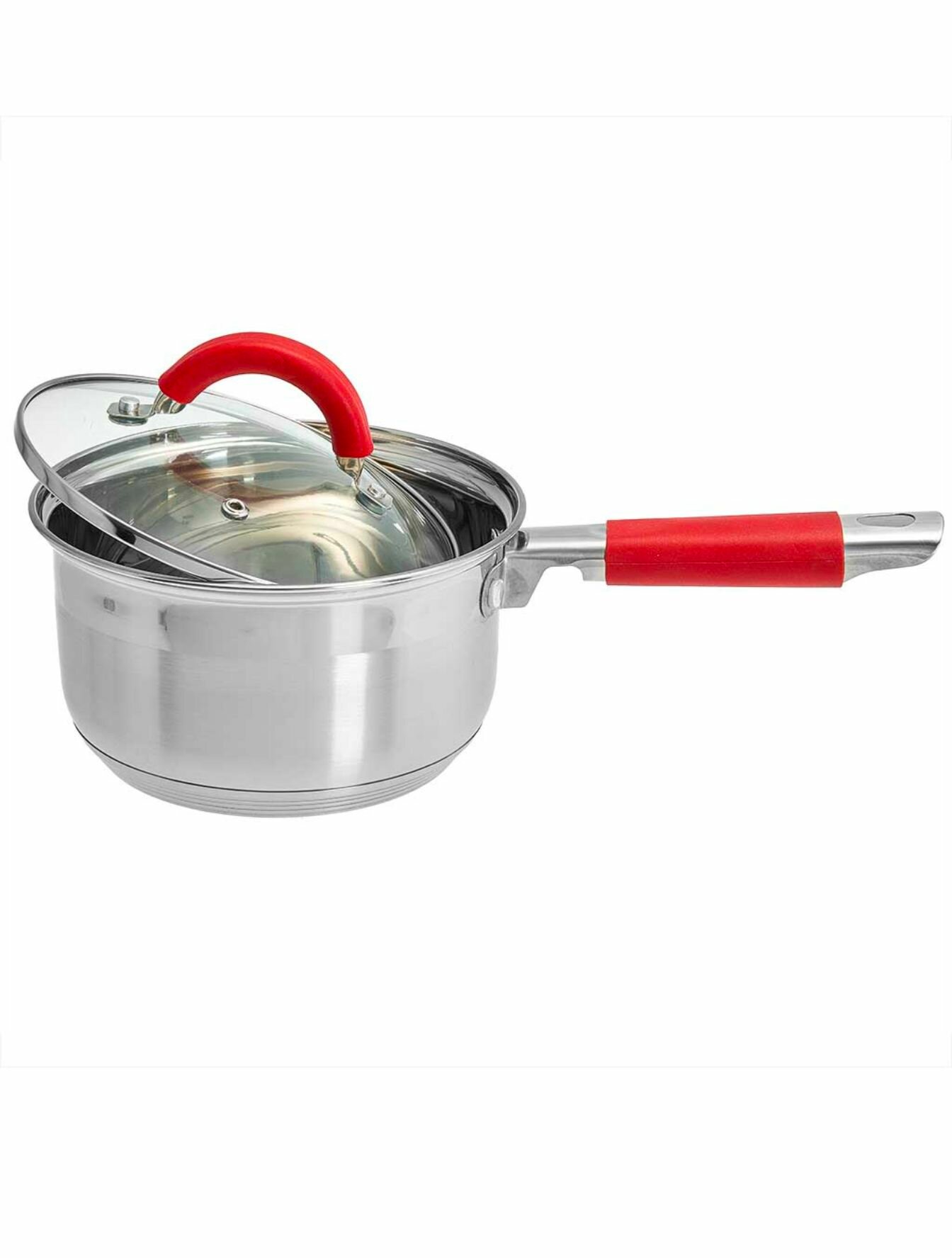 Ковш 2,1 л, 16 9,5 см, из нержавеющей стали со стеклянной крышкой WEBBER BE-345/2