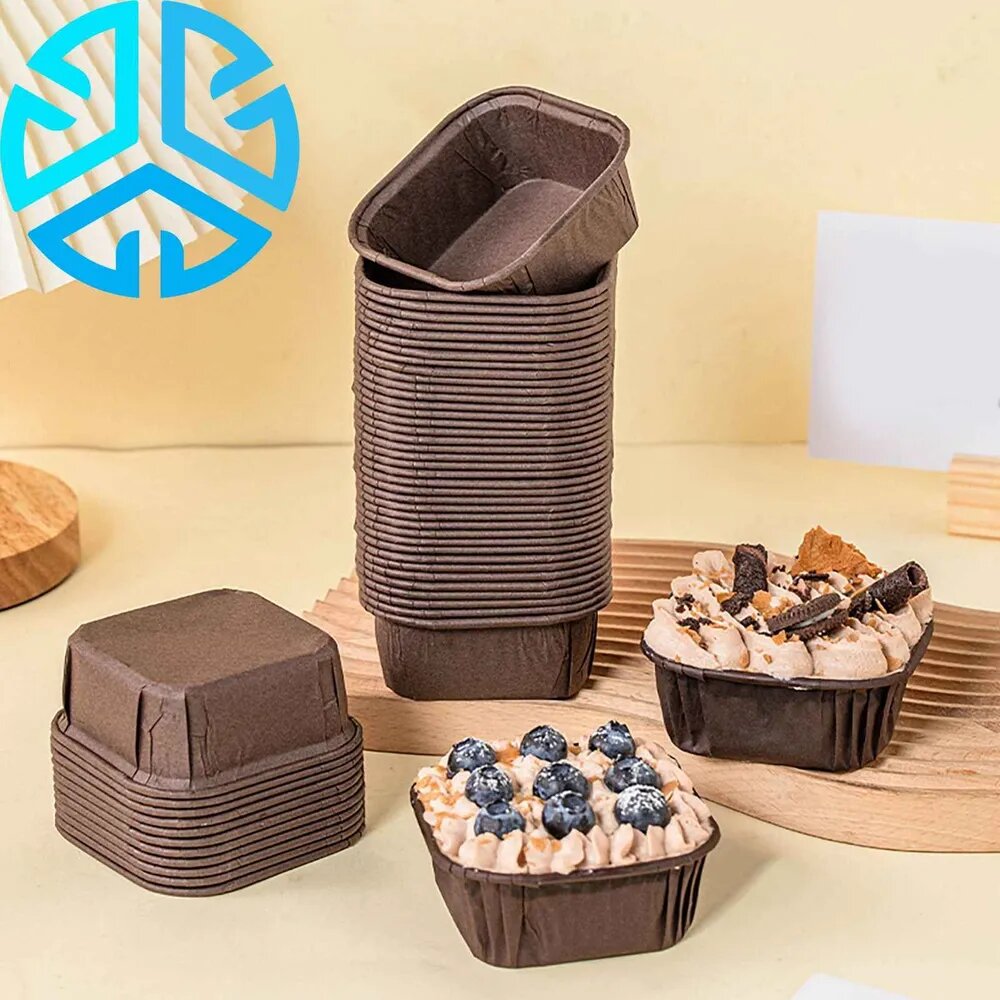 Форма для запекания, Прямоугольная, 8.5 см x 8.5 см, 50 шт