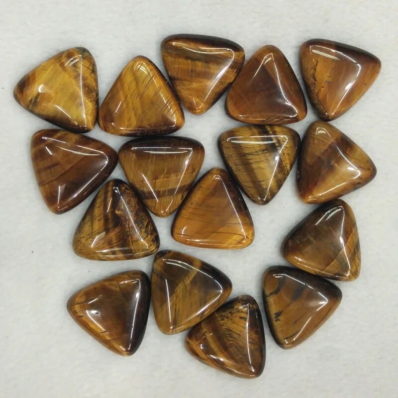Модные натуральные тигровый глаз камень треугольной формы кабошон бусины 25 мм для изготовления ювелирных изделий 20 шт./лот