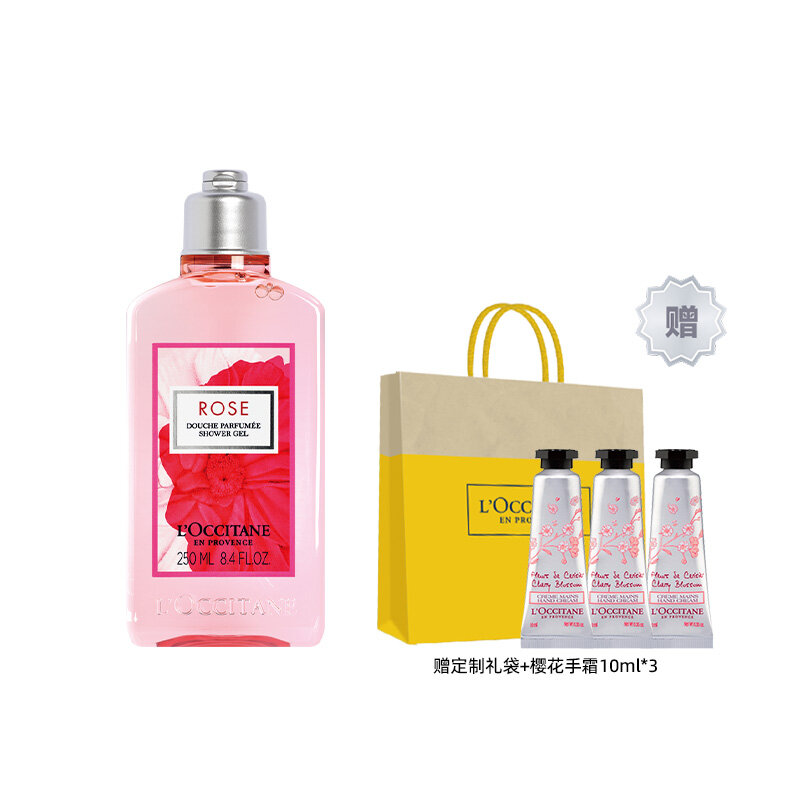 Гель для душа унисекс LOCCITANE 5740669 с ароматом розы увлажняющий ароматный, 250мл/500мл