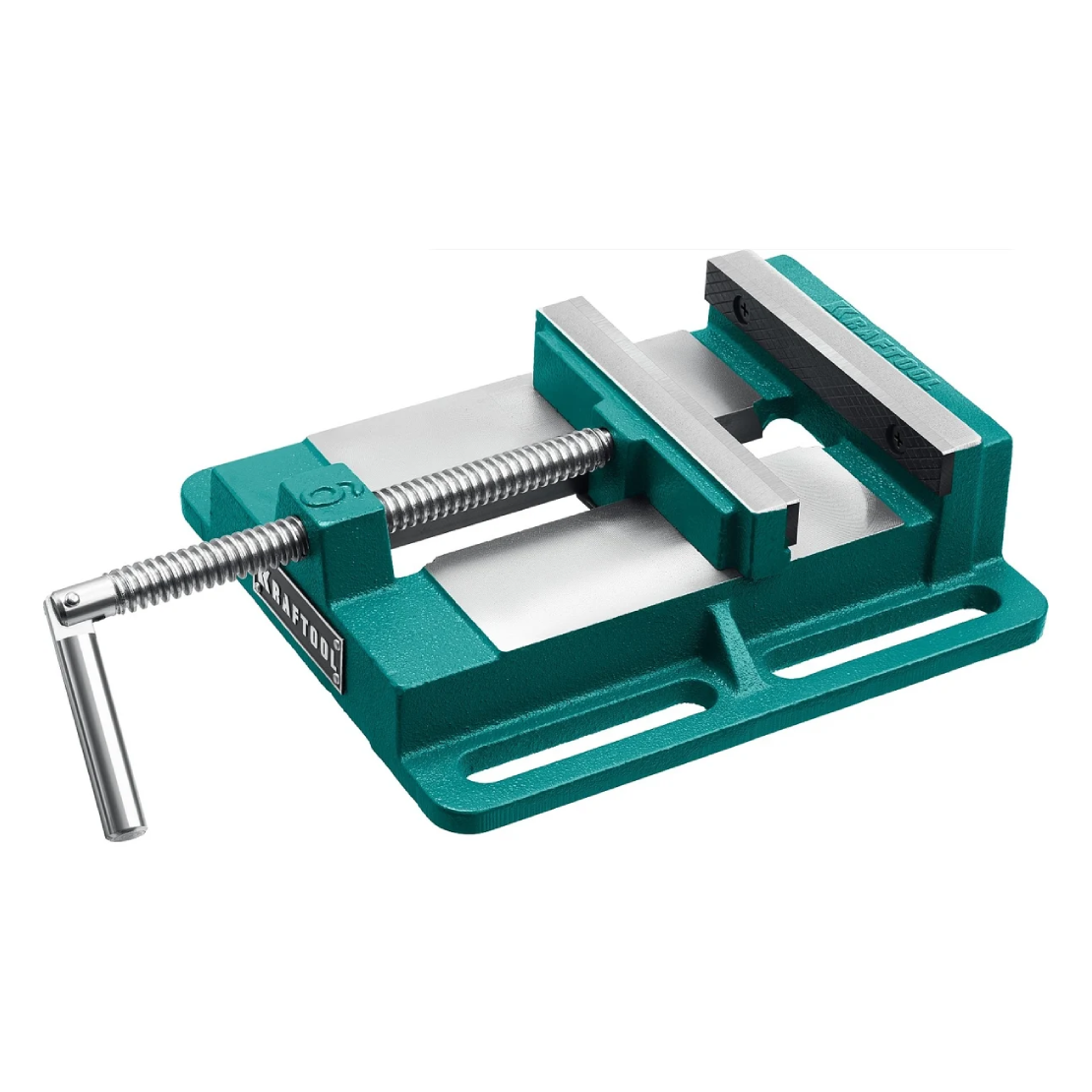 Станочные сверлильные тиски Kraftool 32715-150, ширина губок 150 мм, чугун, зеленый