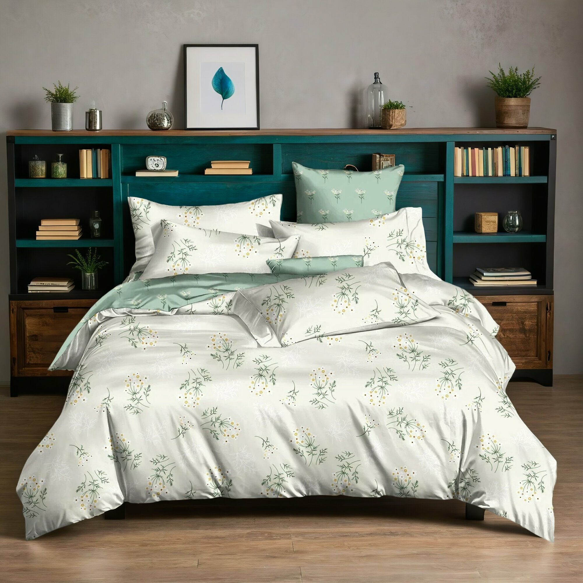 Комплект Постельного Белья Cleo PURE COTTON Евро. Пододеяльник 200х220. Простыня 220х240. Наволочки 50х70х2, 70х70х2.