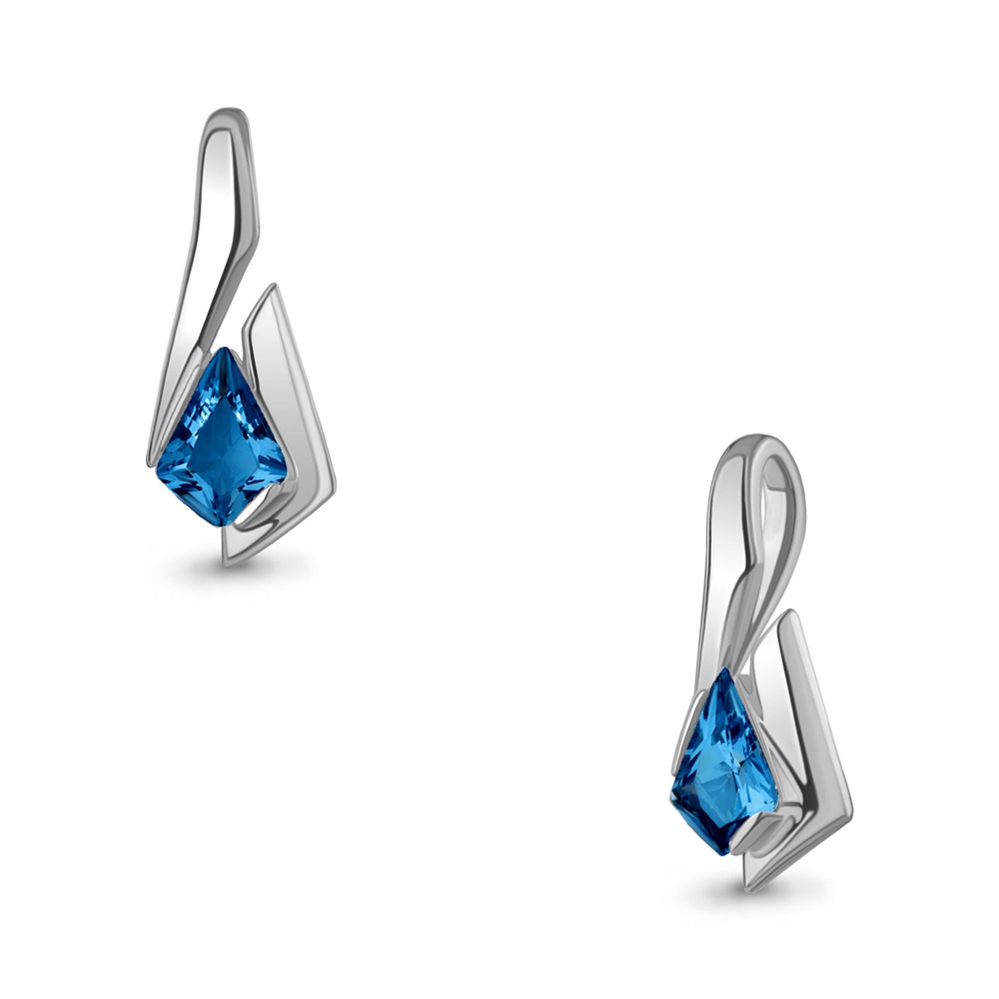 Подвеска, серебро, 925 проба, родирование, Лондон топаз