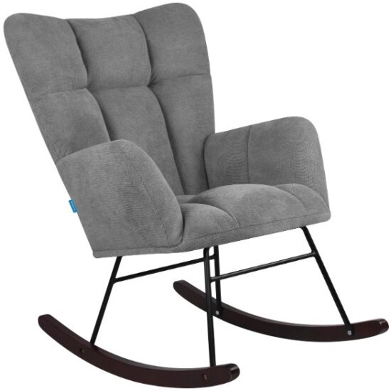 Кресло для дома Defender Aria Серый, качалка, вельвет Tampa