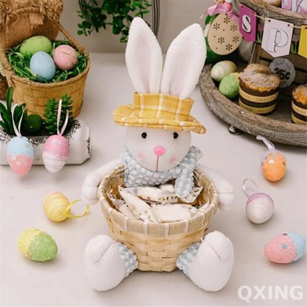 Пасхальная конфетница, корзинка в виде кролика, корзина для хранения, A